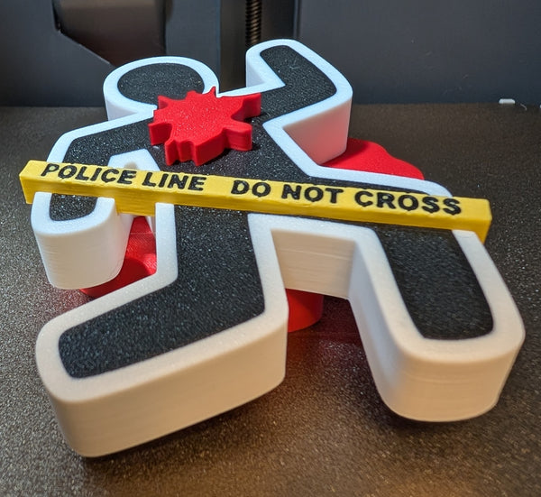 Faux Victim Chalk Outline with Police Tape - Desk Paper Weight/Novelty ...
